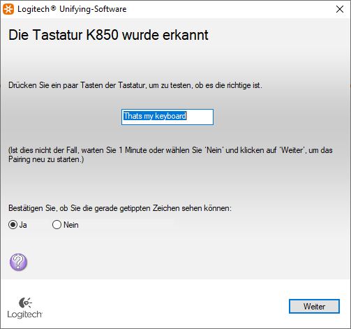 Kopplung eines neuen Logitech Unifying Empfängers mit einer Tastatur ...