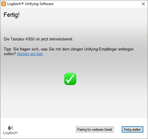 Kopplung eines neuen Logitech Unifying Empfängers mit einer Tastatur ...